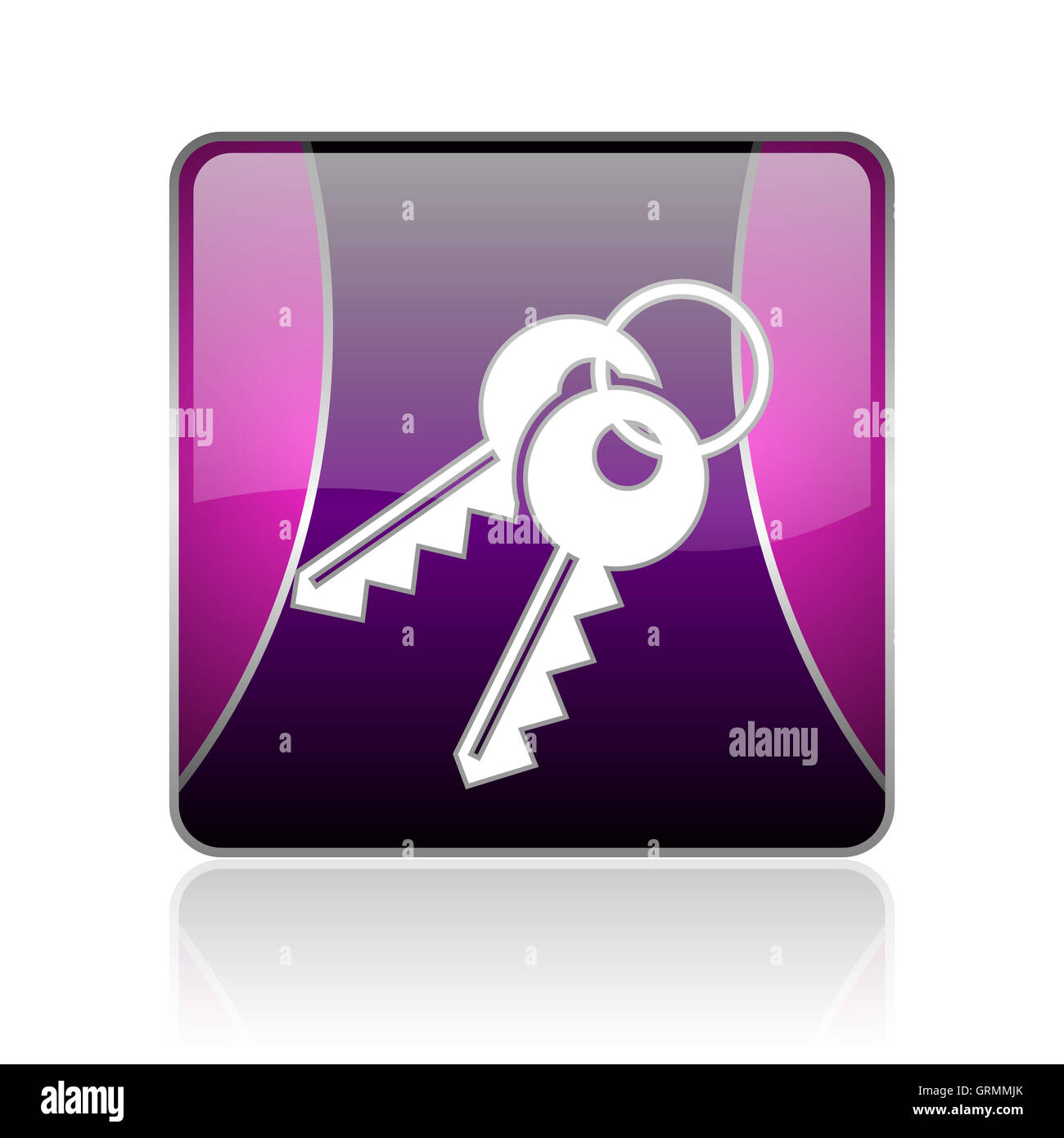 keys violet square web glossy icon Stock Photo - Alamy