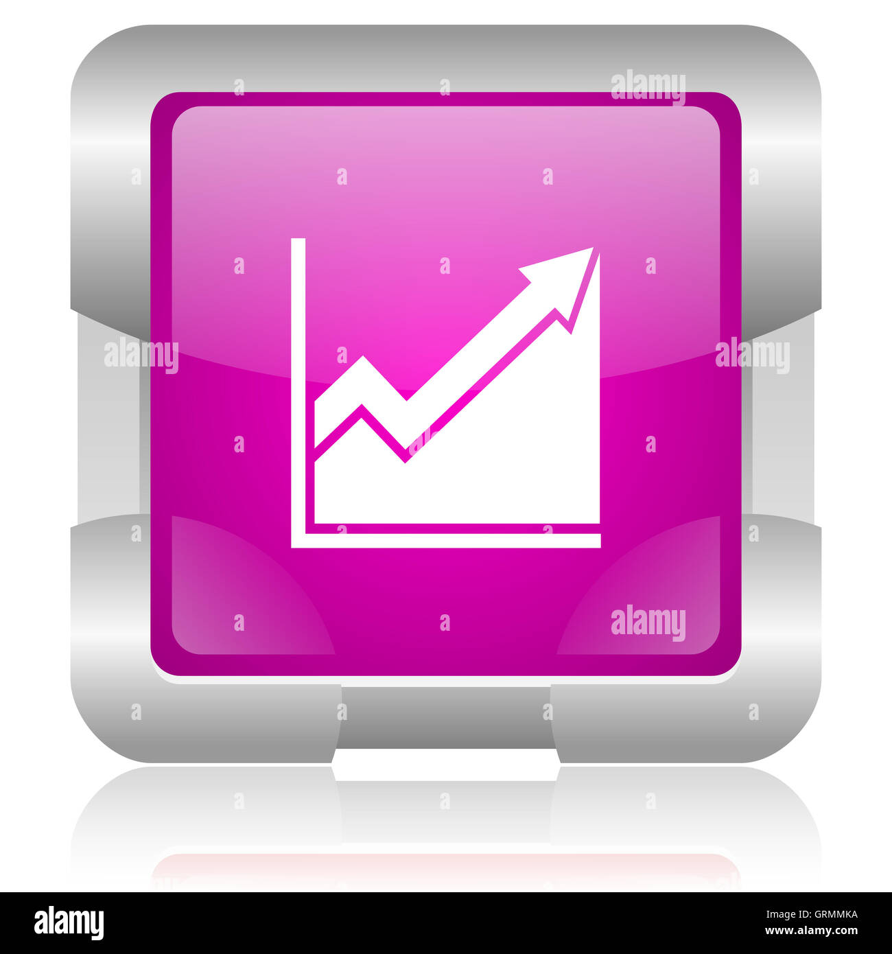 histogram pink square web glossy icon Stock Photo - Alamy