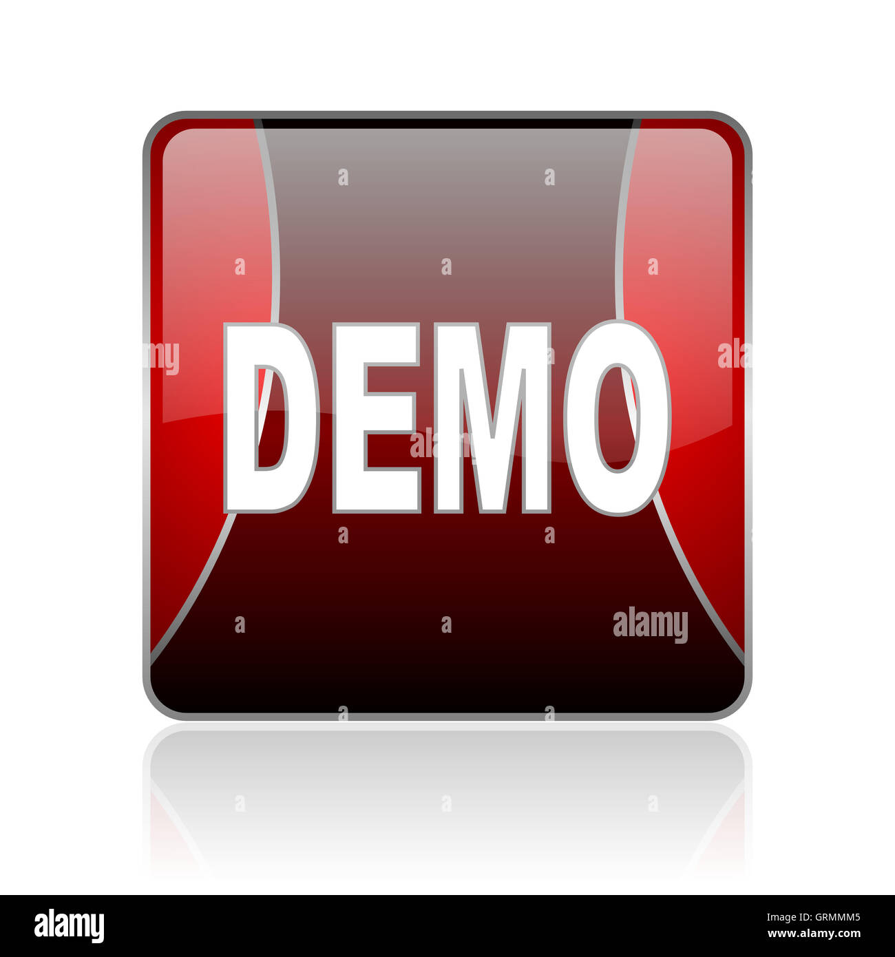 demo red square web glossy icon Stock Photo - Alamy