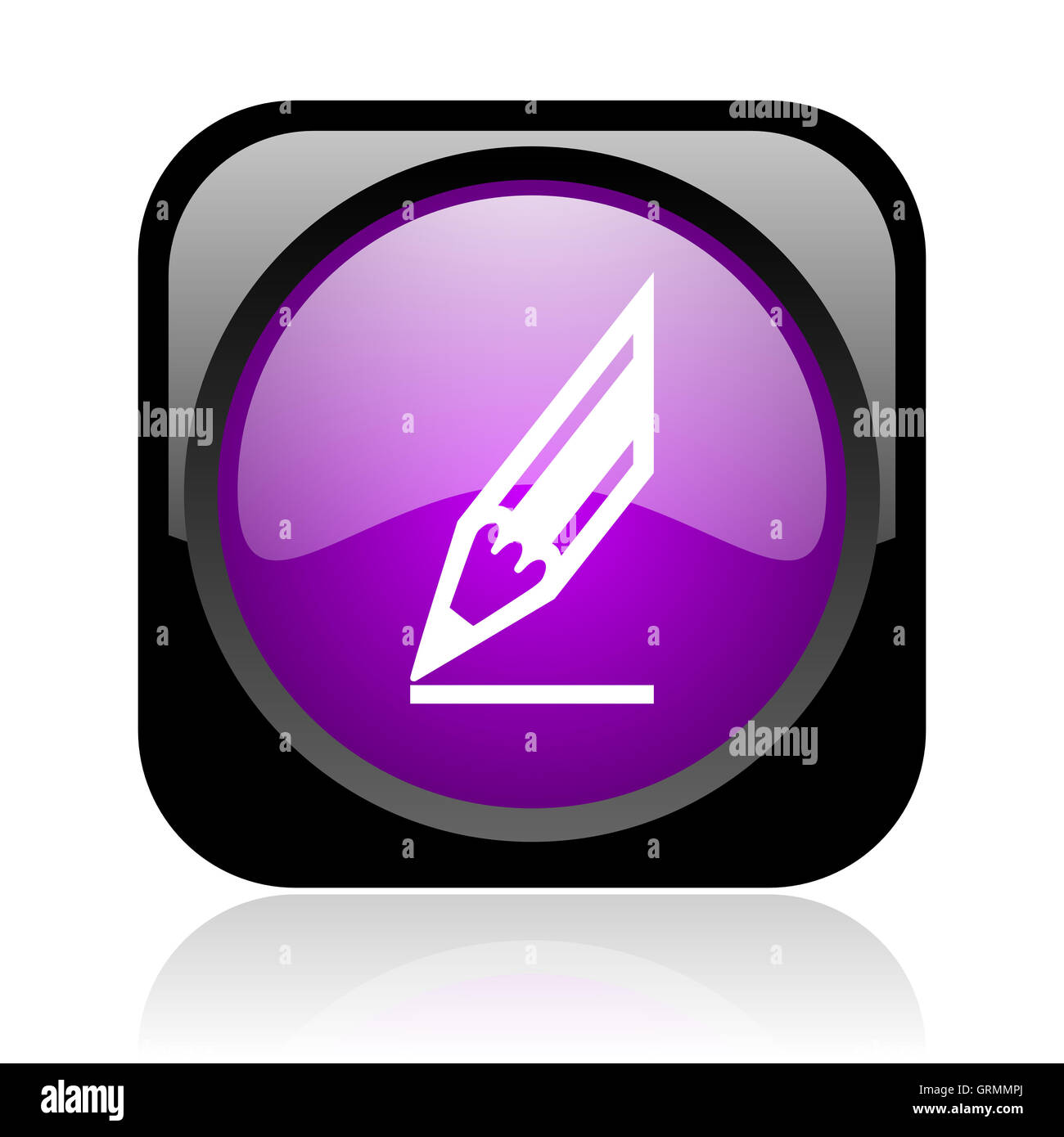 draw black and violet square web glossy icon Stock Photo - Alamy