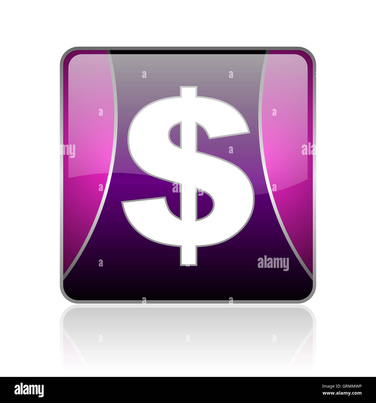 us dollar violet square web glossy icon Stock Photo - Alamy