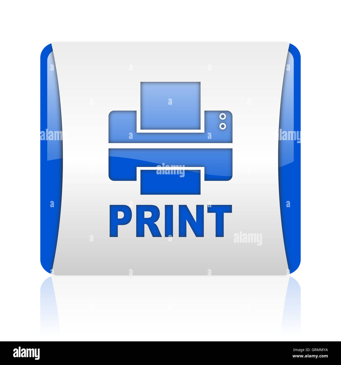 print blue square web glossy icon Stock Photo - Alamy
