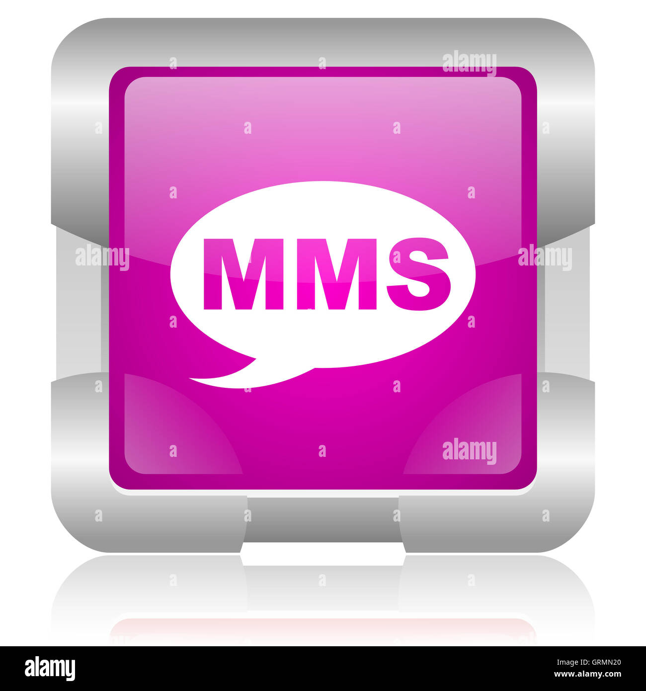 mms pink square web glossy icon Stock Photo - Alamy