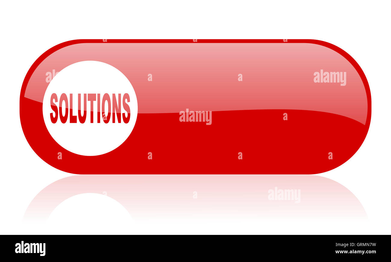 solutions red web glossy icon Stock Photo - Alamy