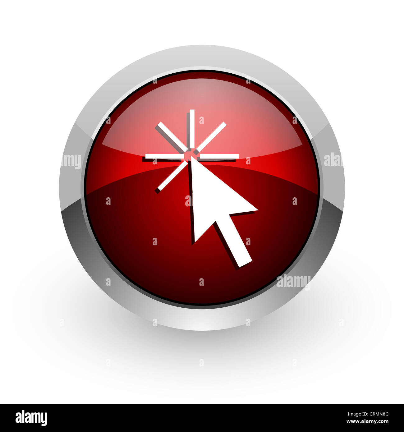 click here red circle web glossy icon Stock Photo - Alamy