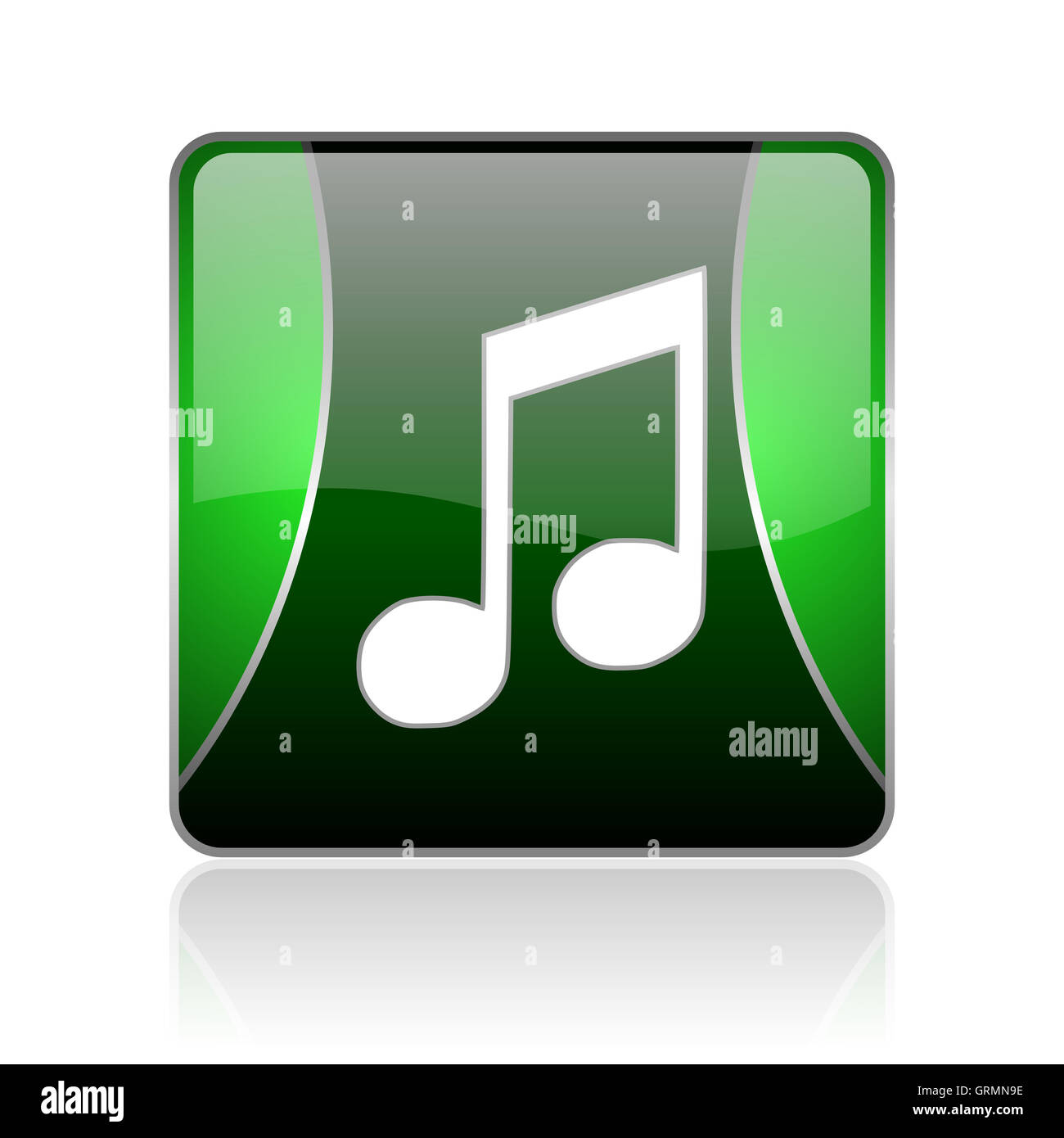 Music green glossy icon hi-res stock photography and images - Alamy