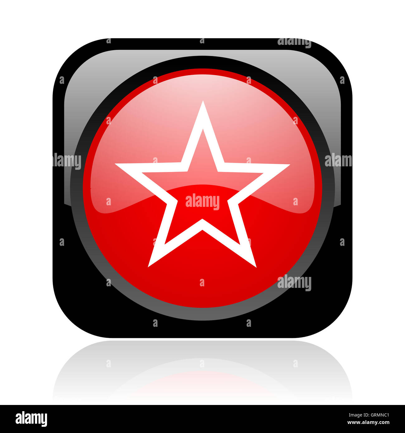 star black and red square web glossy icon Stock Photo - Alamy