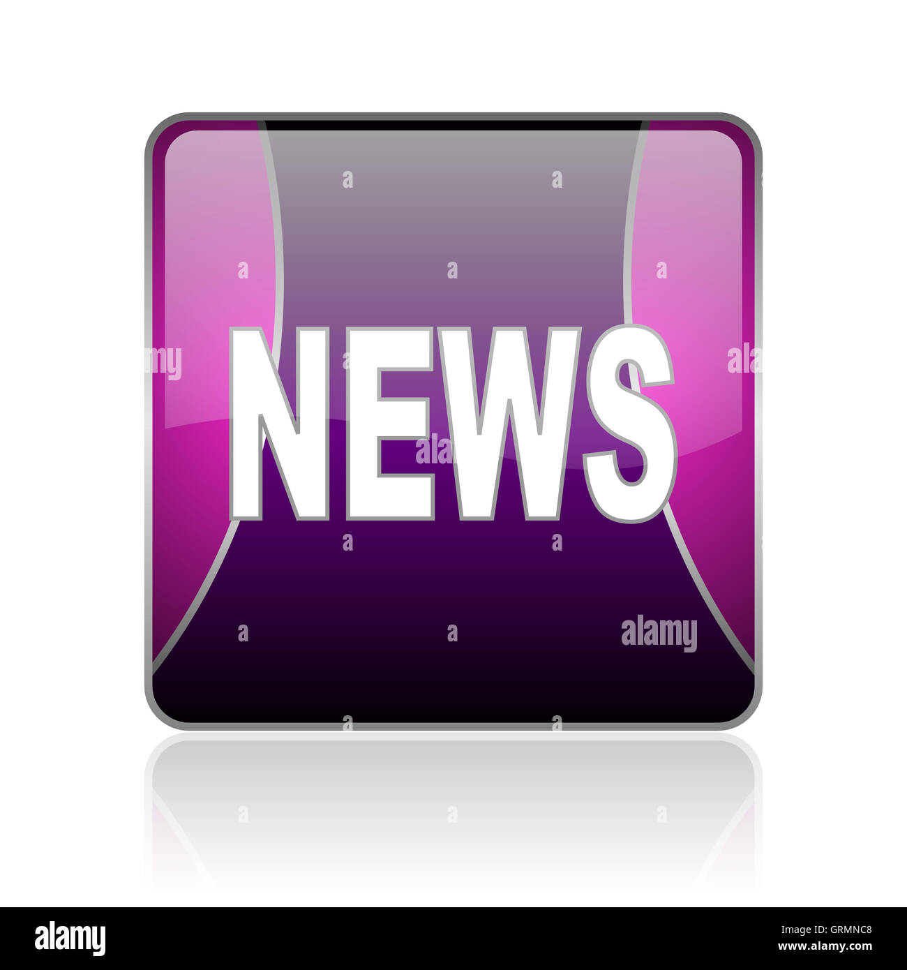 news violet square web glossy icon Stock Photo - Alamy