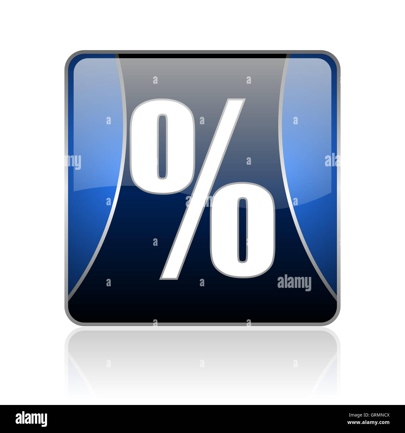 percent blue square web glossy icon Stock Photo - Alamy