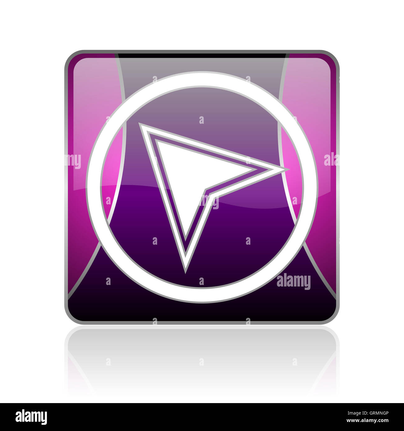 navigation violet square web glossy icon Stock Photo - Alamy