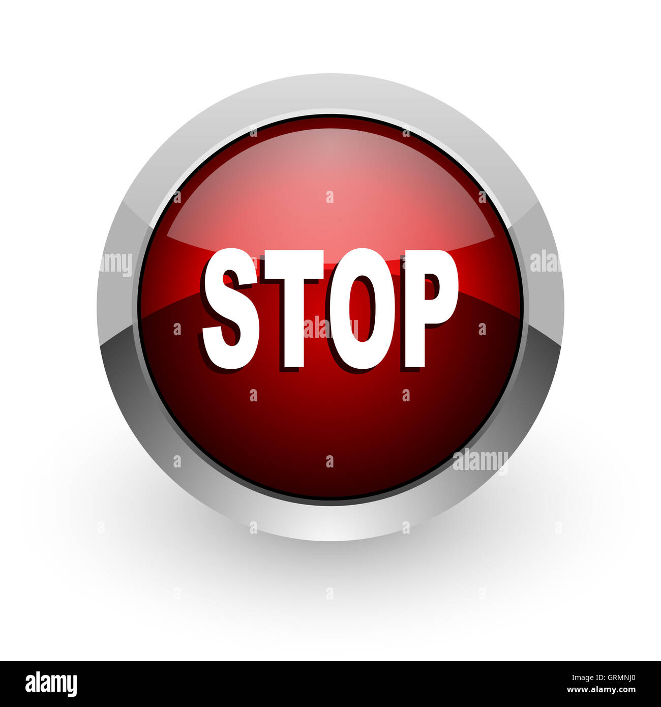 stop red circle web glossy icon Stock Photo - Alamy