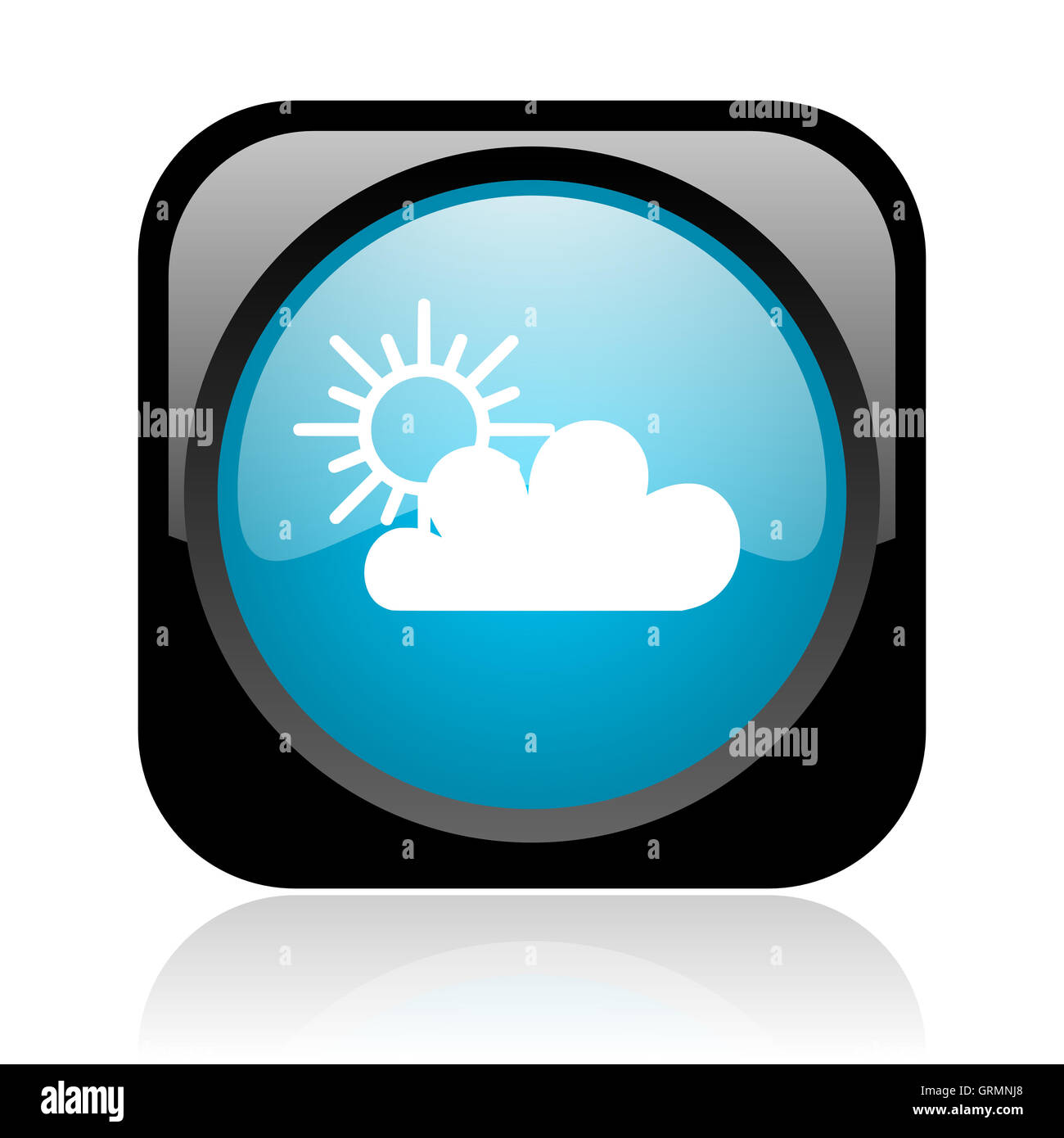 weather forecast black and blue square web glossy icon Stock Photo - Alamy