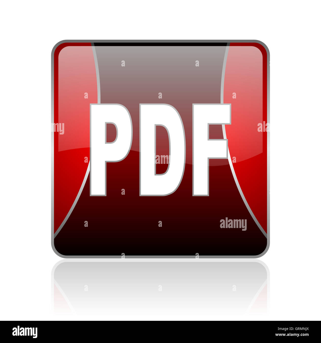 pdf red square web glossy icon Stock Photo - Alamy