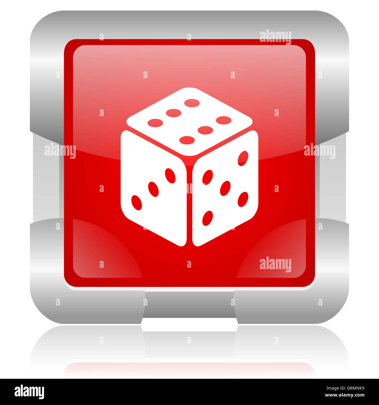 dice red square web glossy icon Stock Photo - Alamy