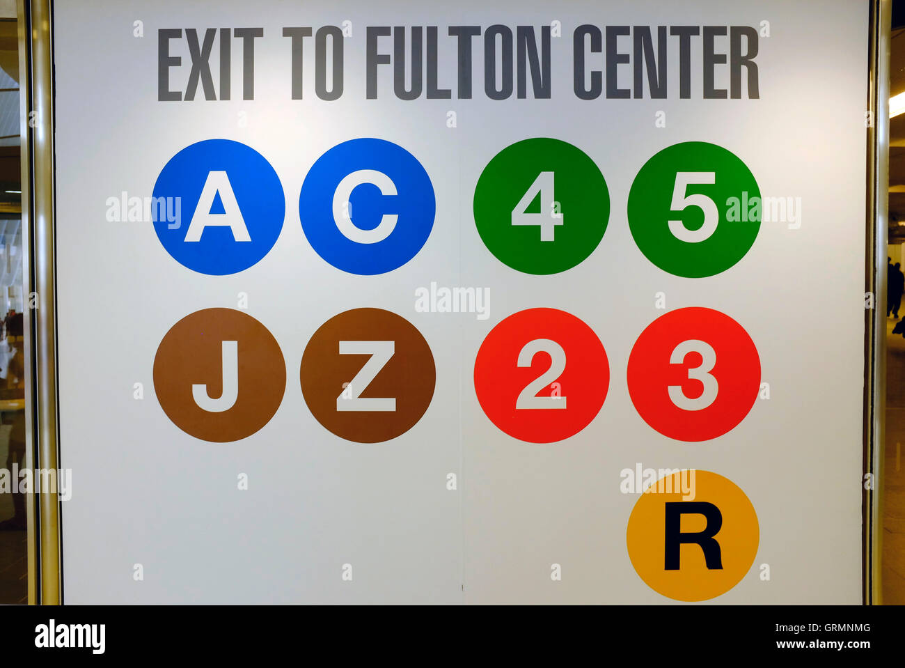 Number of subway line sign by the entrance of a subway station at ...