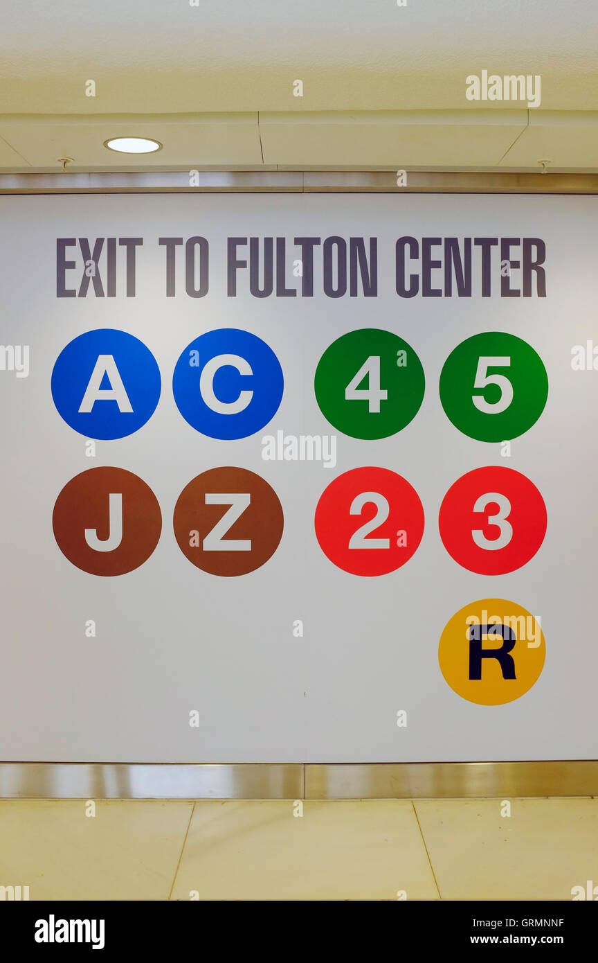 Number of subway line sign by the entrance of a subway station at ...