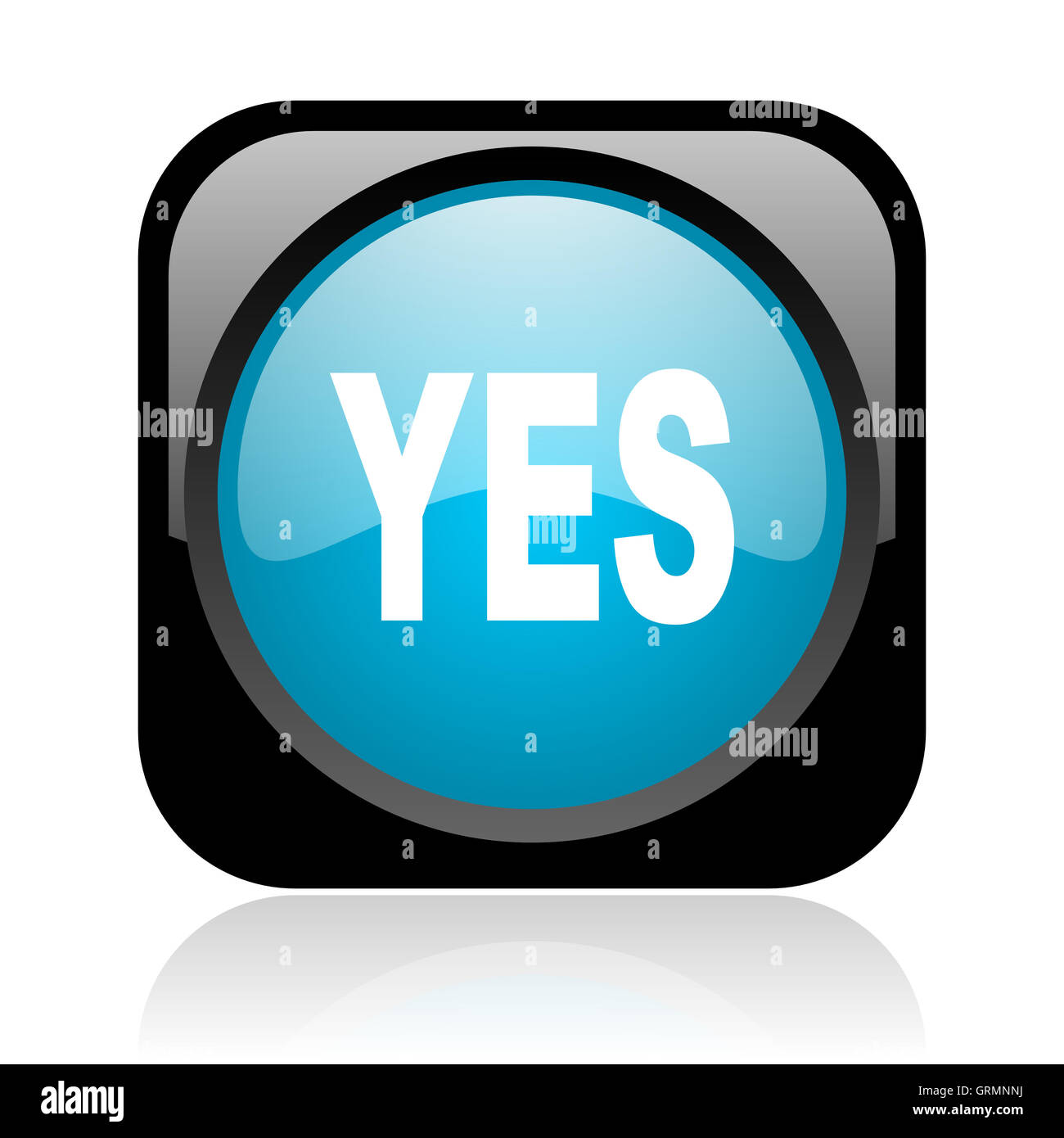 yes black and blue square web glossy icon Stock Photo - Alamy