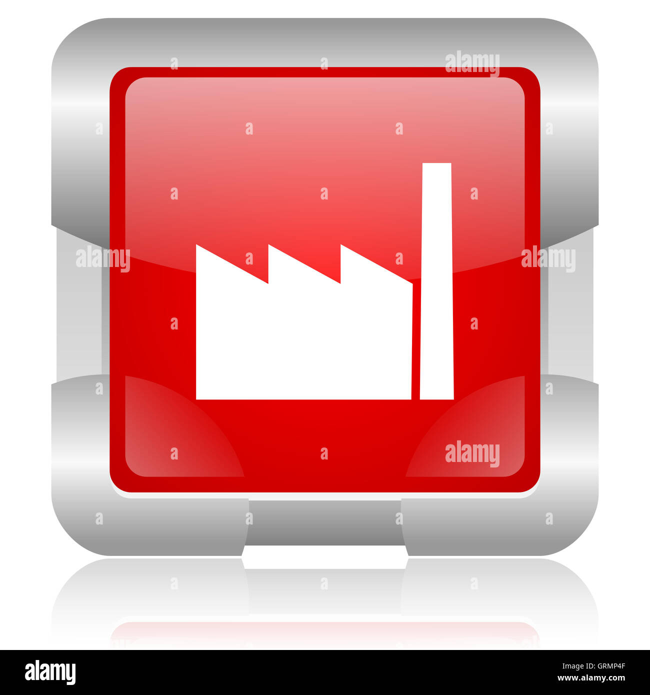 industry red square web glossy icon Stock Photo - Alamy