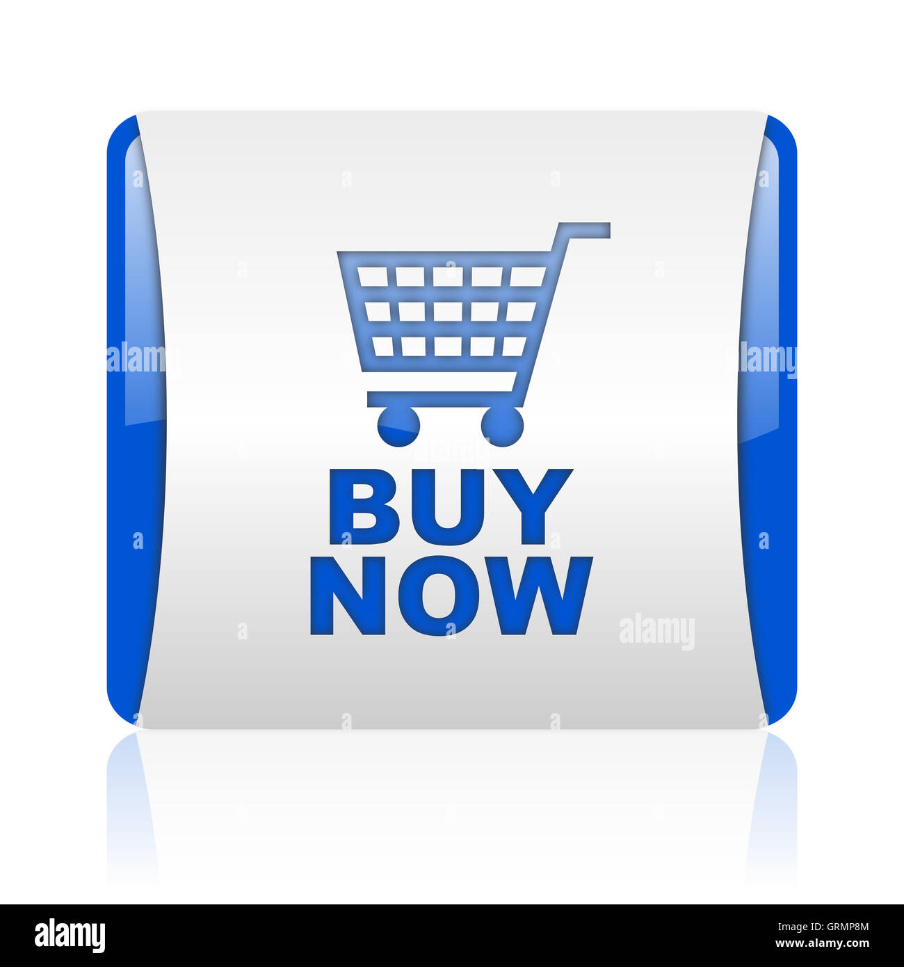 buy now blue square web glossy icon Stock Photo - Alamy