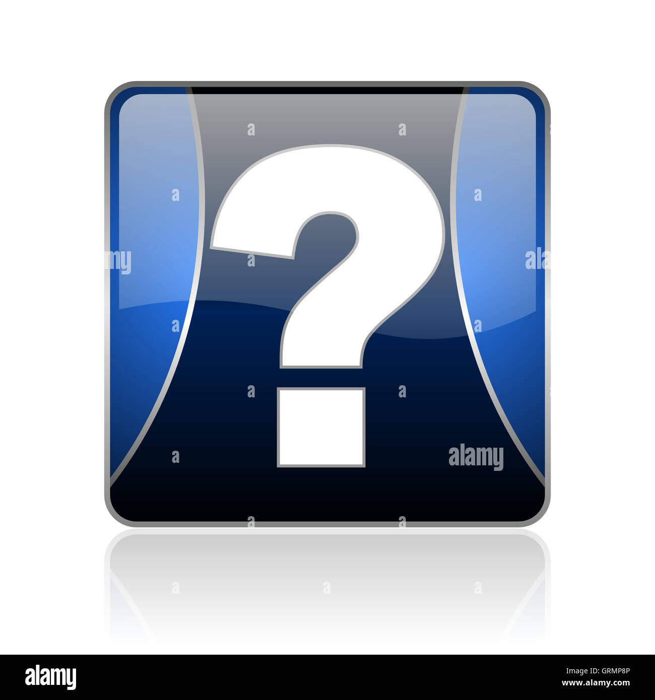 question mark blue square web glossy icon Stock Photo - Alamy