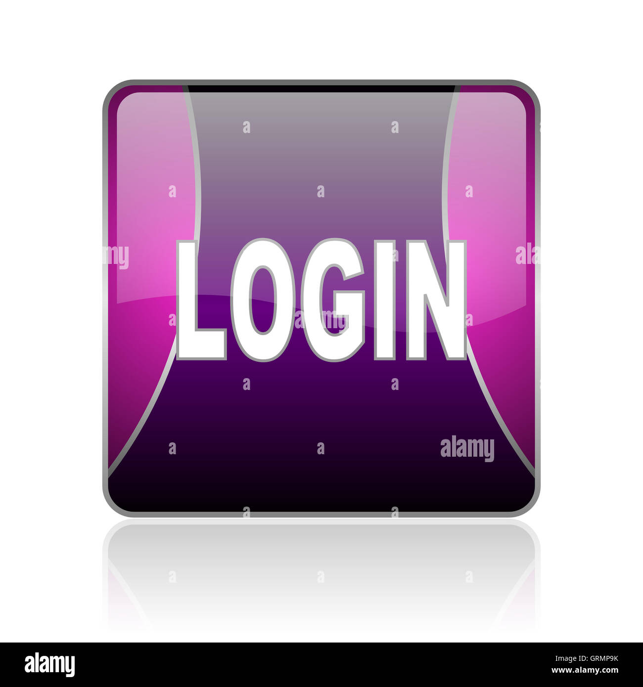 login violet square web glossy icon Stock Photo - Alamy