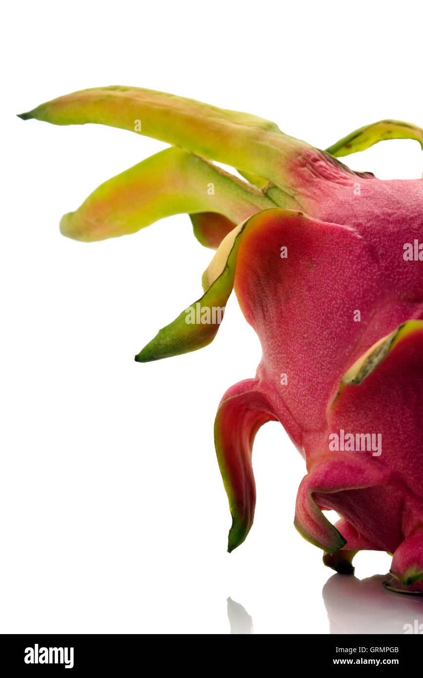close-up of a dragon fruit over white background Stock Photo - Alamy