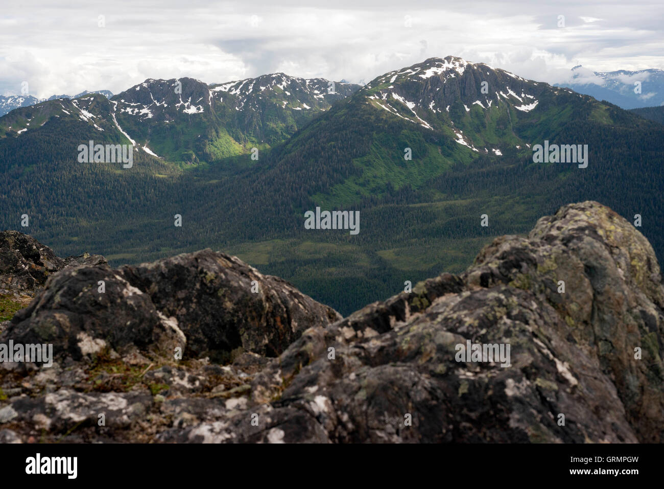 Landscape views at the top. Trekking from the Mt Roberts Tramway ...
