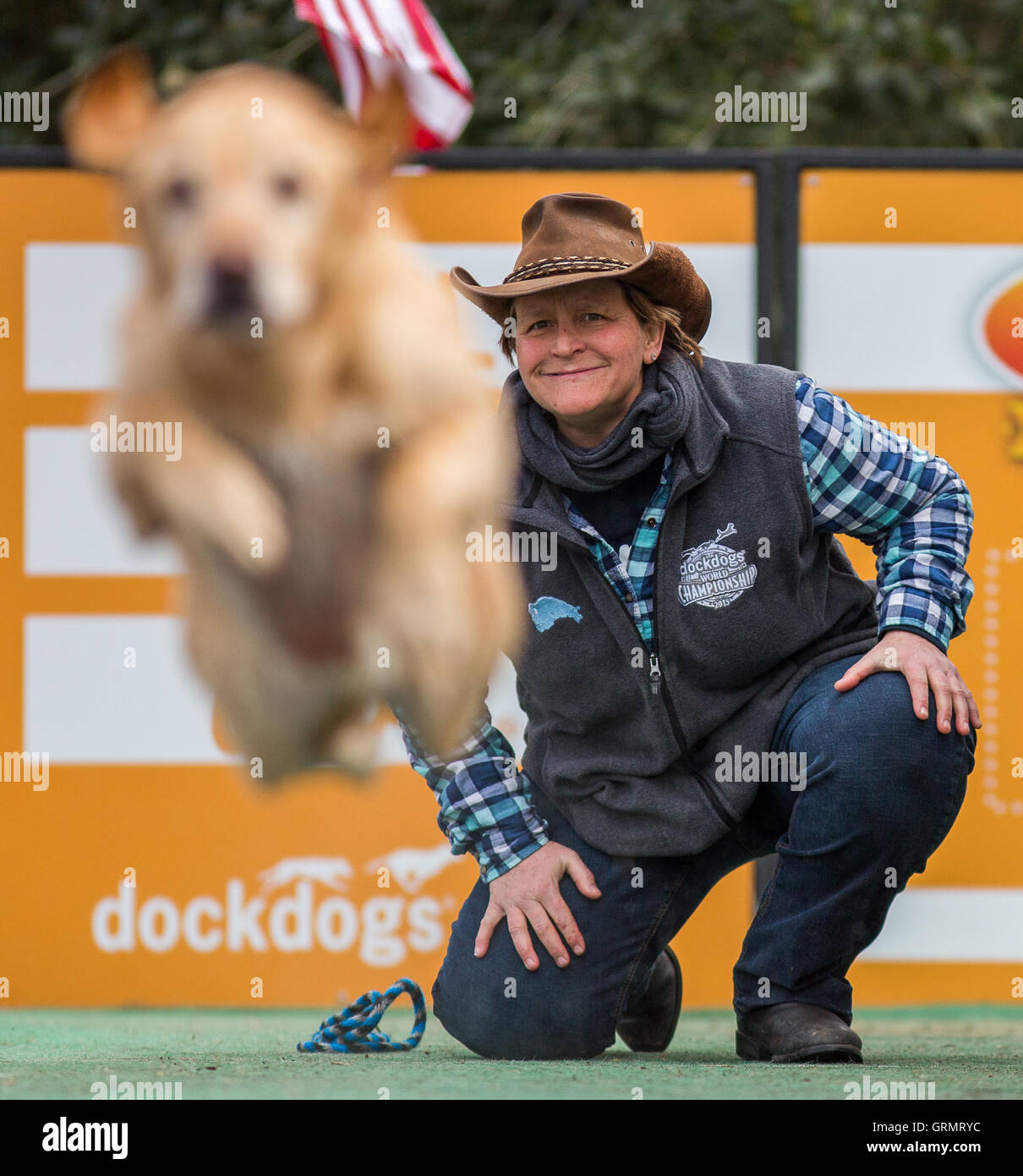 Dock Dogs Jumping competition in Charleston, South Carolina. Dogs can ...