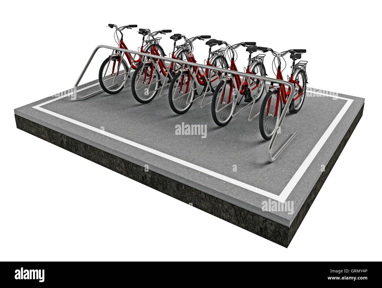 part Bicycle Parking isolated white Stock Photo - Alamy