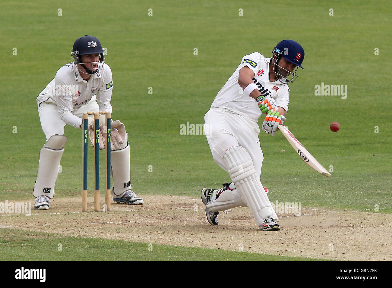 Gautam Gambhir hits out for Essex as Gareth Roderick looks on ...