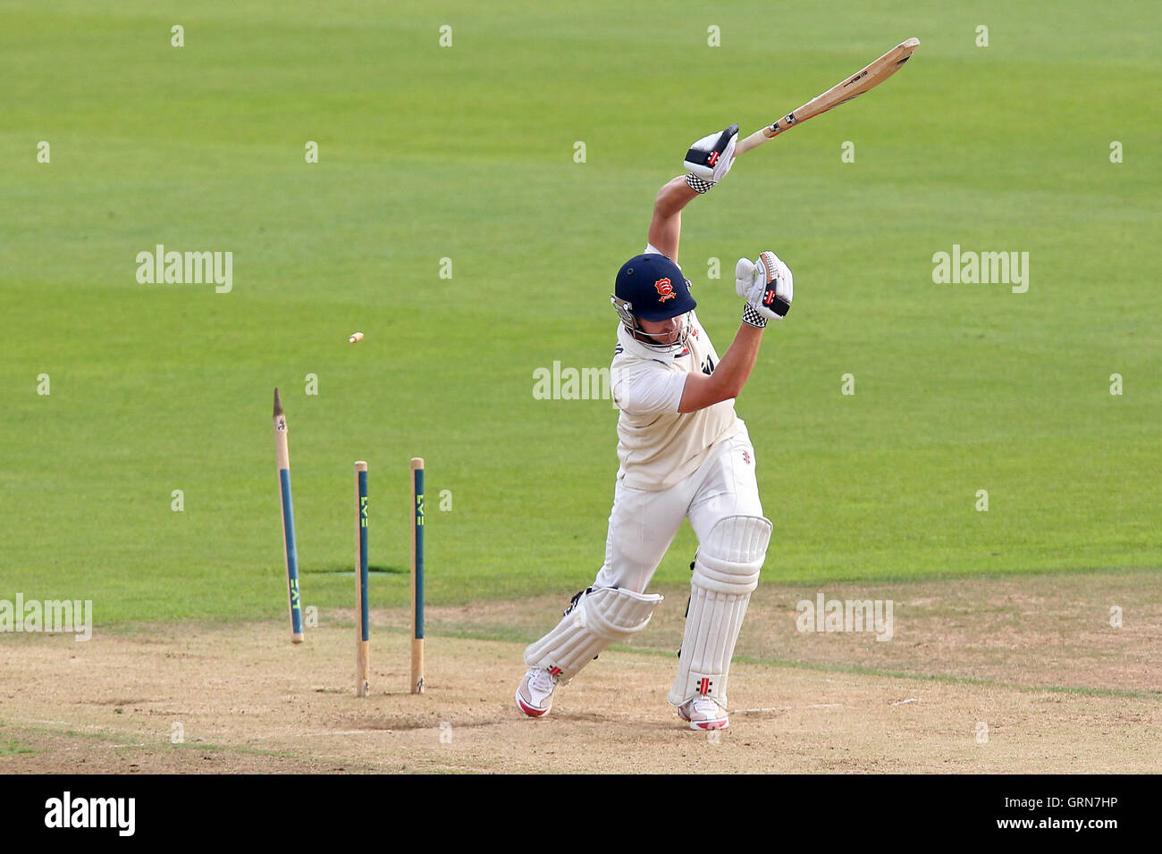 Jaik Mickleburgh of Essex is bowled out by Matt Coles - Hampshire CCC ...