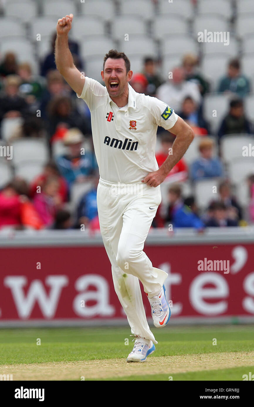 David Master of Essex celebrates - Lancashire CCC vs Essex CCC - LV ...