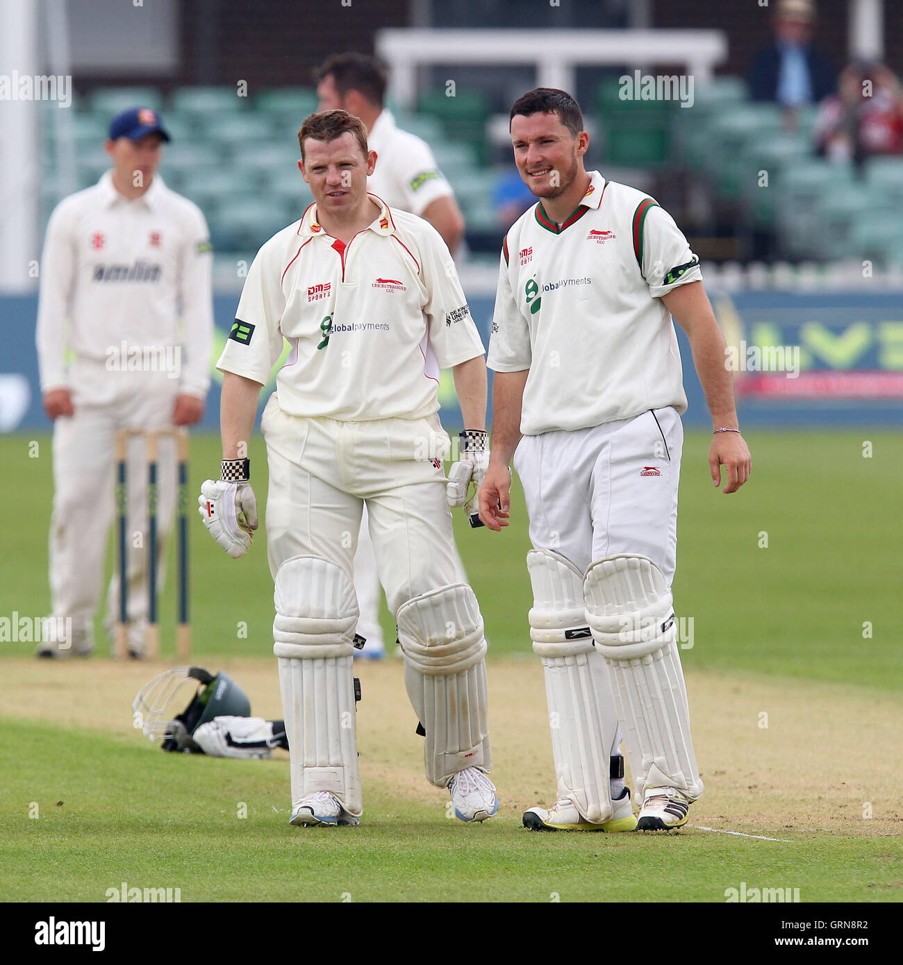 Niall O'Brien (L) and Greg Smith of Leicestershire - Leicestershire CCC ...