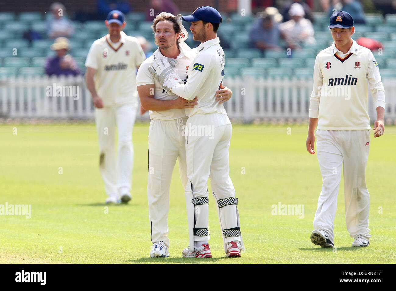Graham Napier of Essex claims the wicket of Niall O'Brien ...