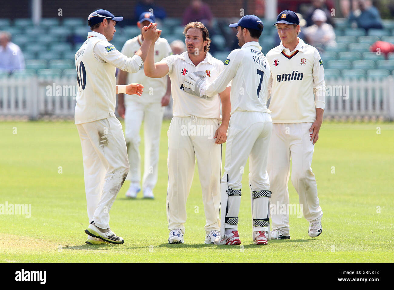 Graham Napier of Essex claims the wicket of Niall O'Brien ...