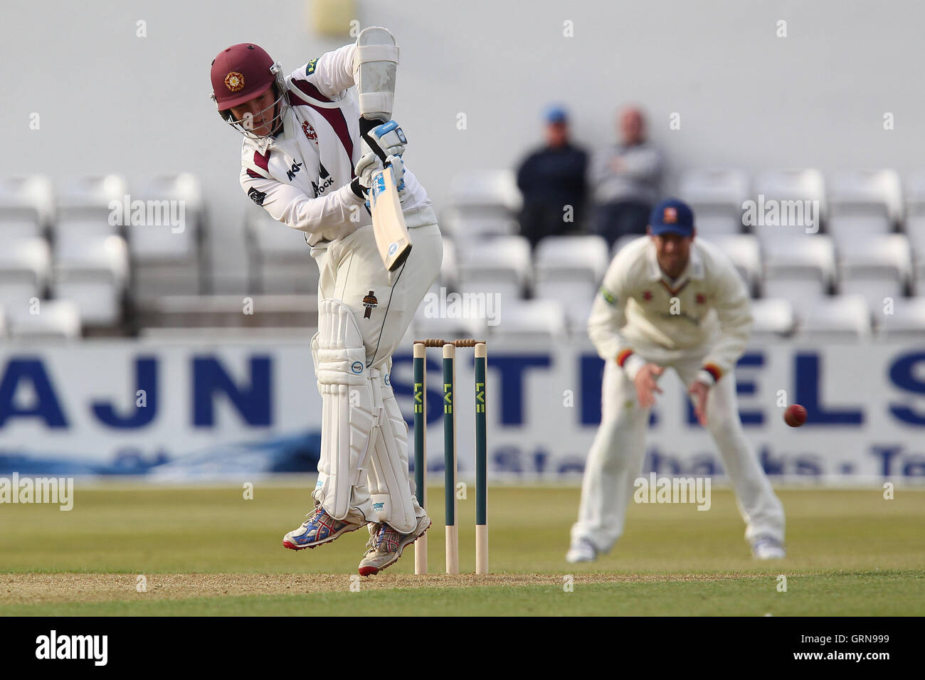 Rob Newton in batting action for Northants - Northamptonshire CCC vs ...