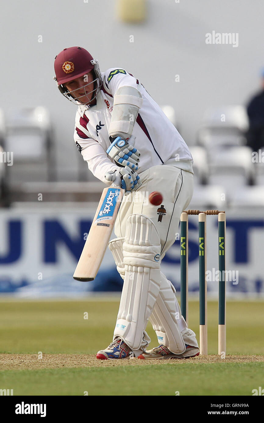Rob Newton in batting action for Northants - Northamptonshire CCC vs ...