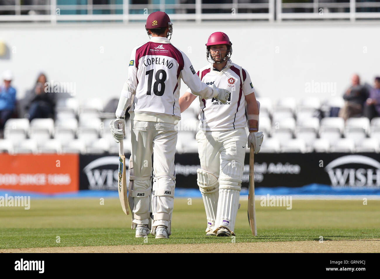 Trent Copeland and Steven Crook (R) enjoy a record Northants ...