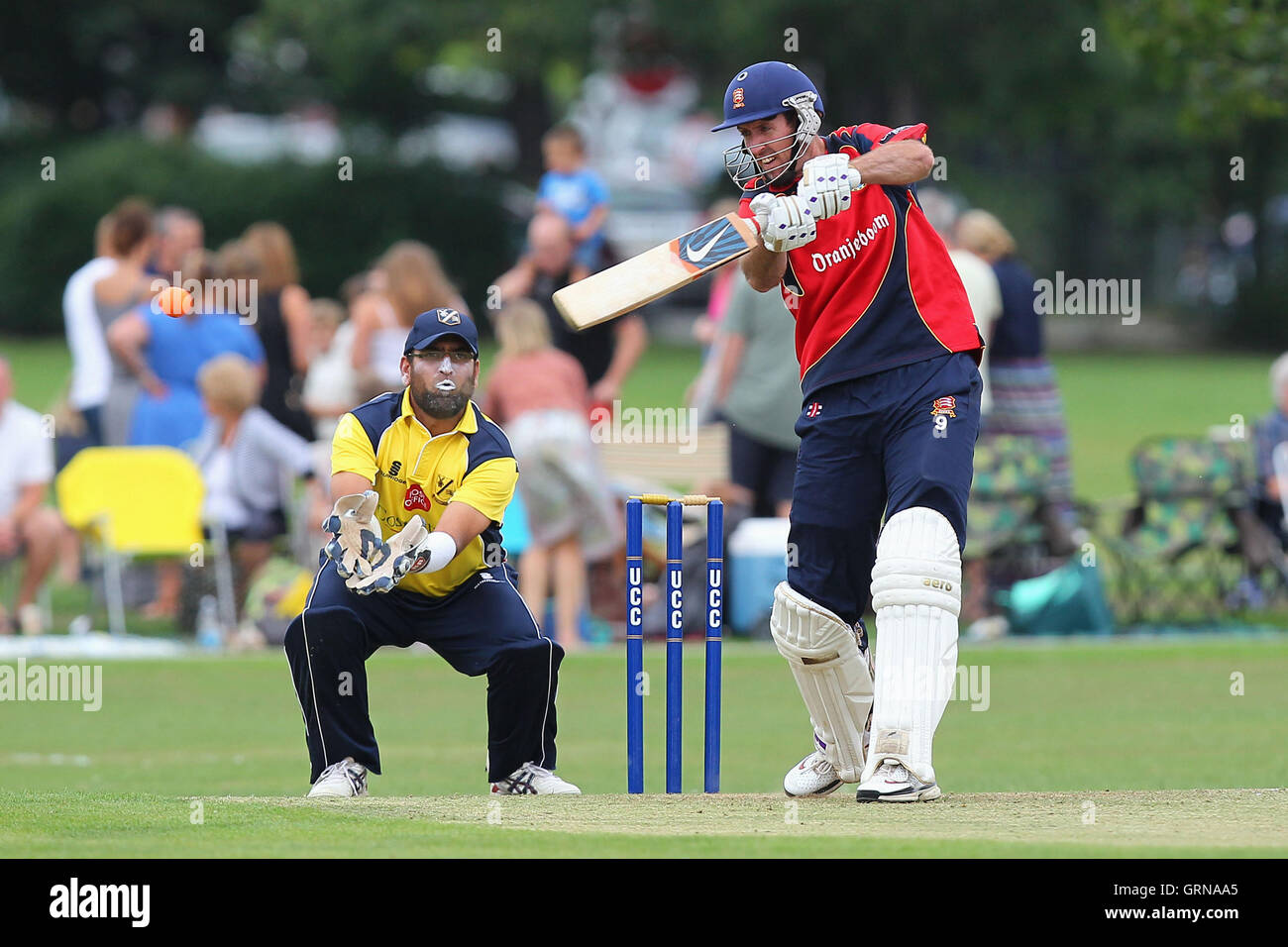 David Masters in batting action for Essex as Freddie Butt looks on ...