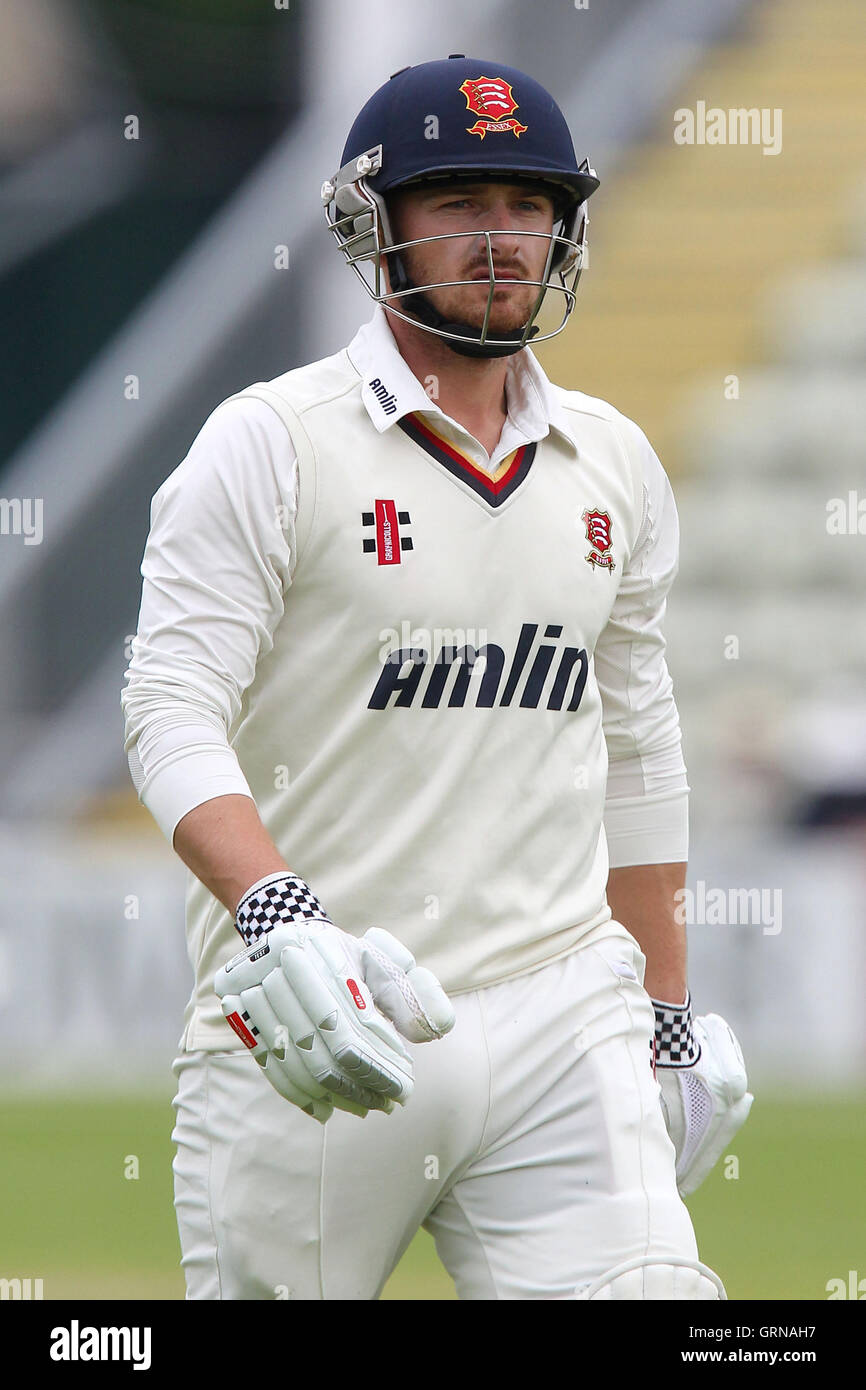 Jaik Mickleburgh of Essex leaves the field having been dismissed by ...