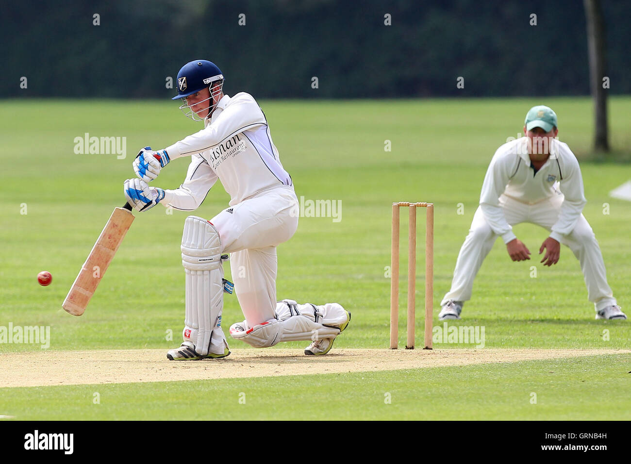 Frank Hazel in batting action for Upminster - Chelmsford CC vs ...
