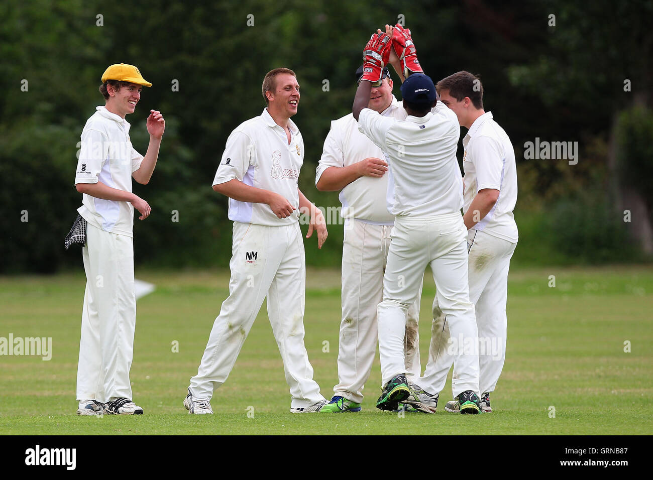 Gidea Park players celebrate the fifth Billericay wicket - Gidea Park ...
