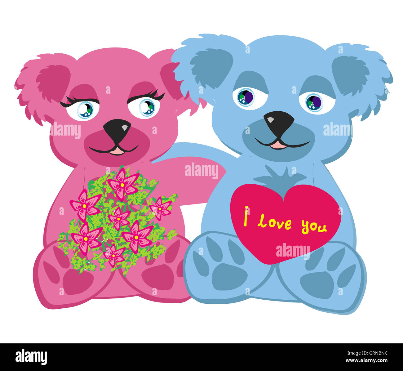 bears in love , isolated illustration Stock Photo - Alamy