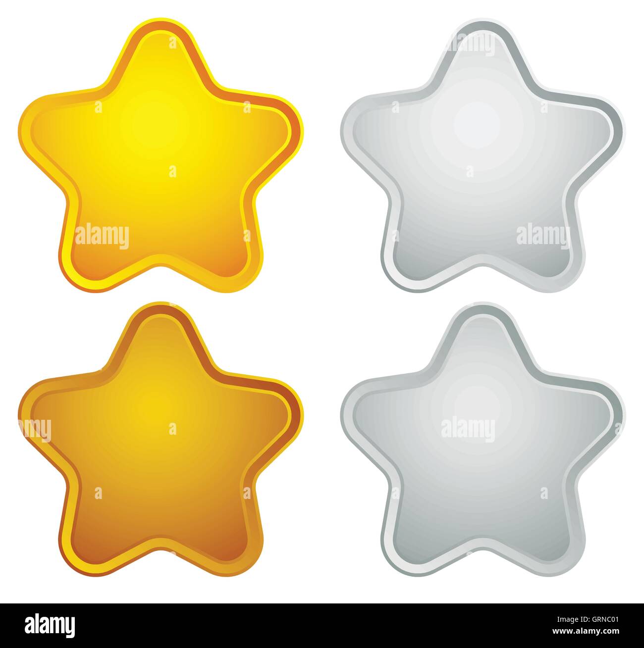 Gold, silver, bronze, platinum star shapes isolated on white Stock ...