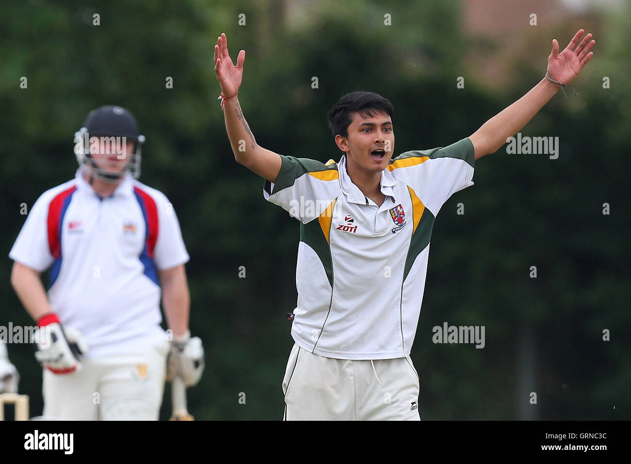 A strong appeal for a wicket by Rushi Patel of Rainham - Hornchurch ...