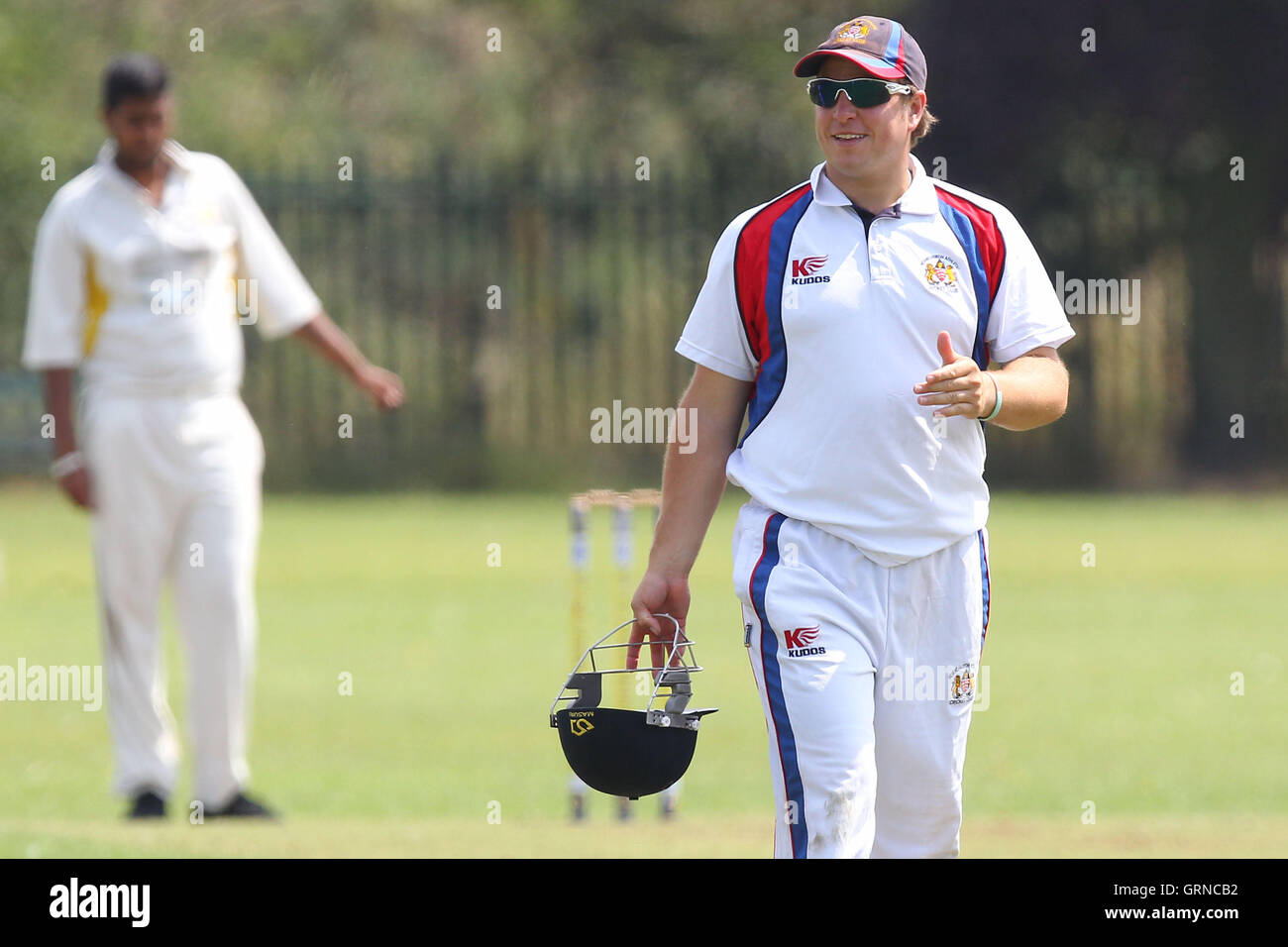 Paul Humphries of Hornchurch Athletic - Rainham CC (batting) vs ...