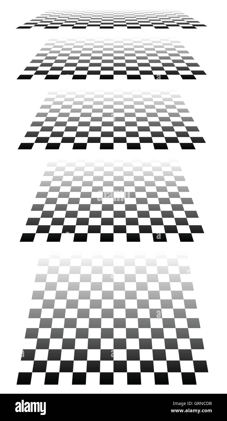 Set of chess, checkered boards in perspective Stock Vector Image & Art ...