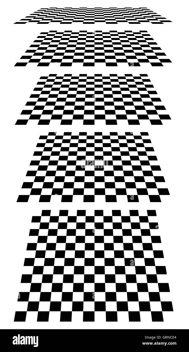 Set of chess, checkered boards in perspective Stock Vector Image & Art ...