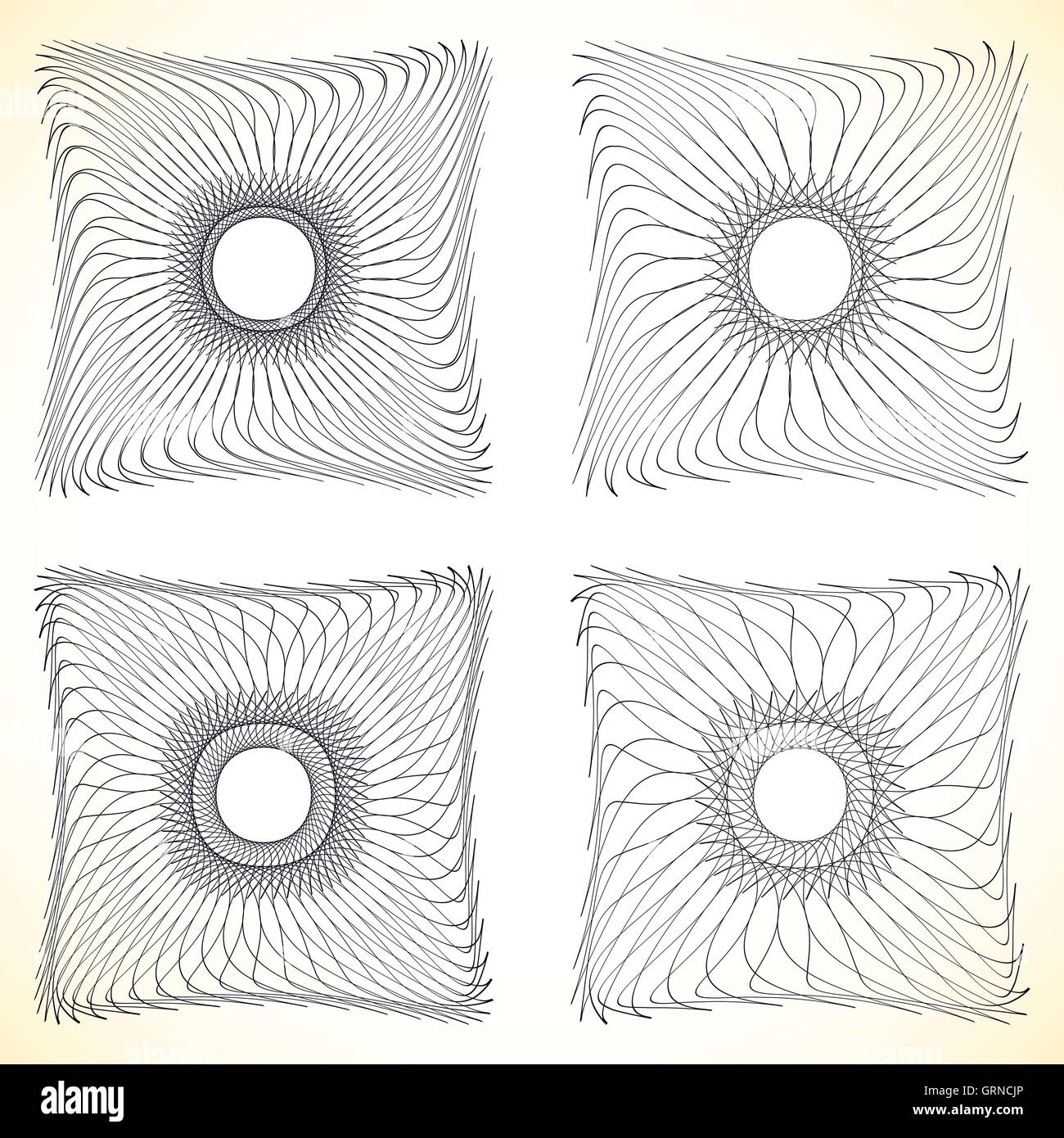 Set of geometric square elements with intersecting lines Stock Vector ...