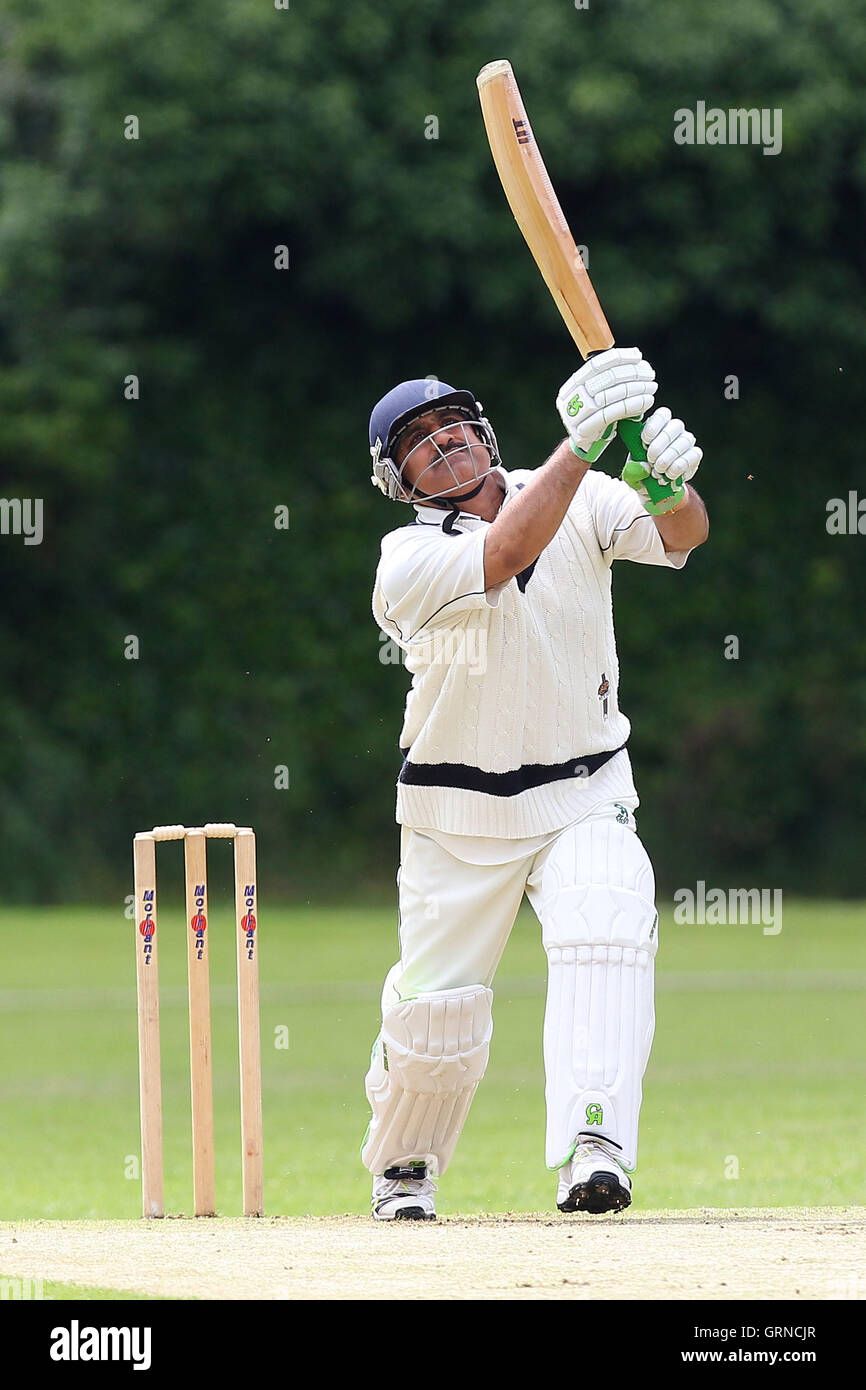 Arshad Ali in batting action for Upminster - Upminster CC vs Brentwood ...